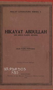 Hikayat Abdullah bin Abdul Kadir, Munshi. Jilid yang pertama